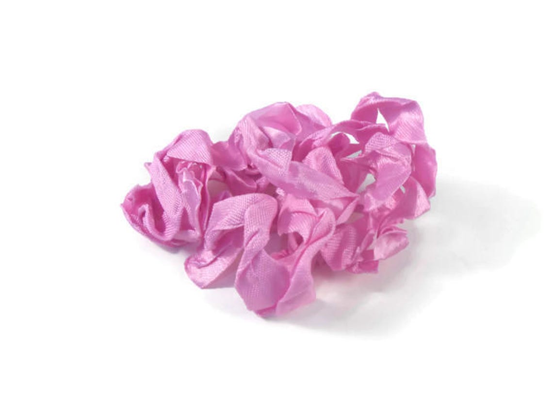 Orchid Pink Wrinkled Ribbon Handmade 4 Yards embellishment | Etsy