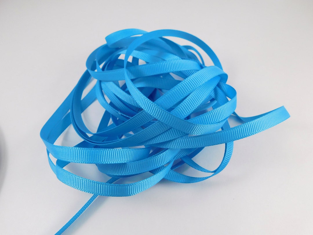 5 Yards Turquoise Blue Grosgrain Ribbon 1/4 Inch Wide Trim Scrapbooking ...