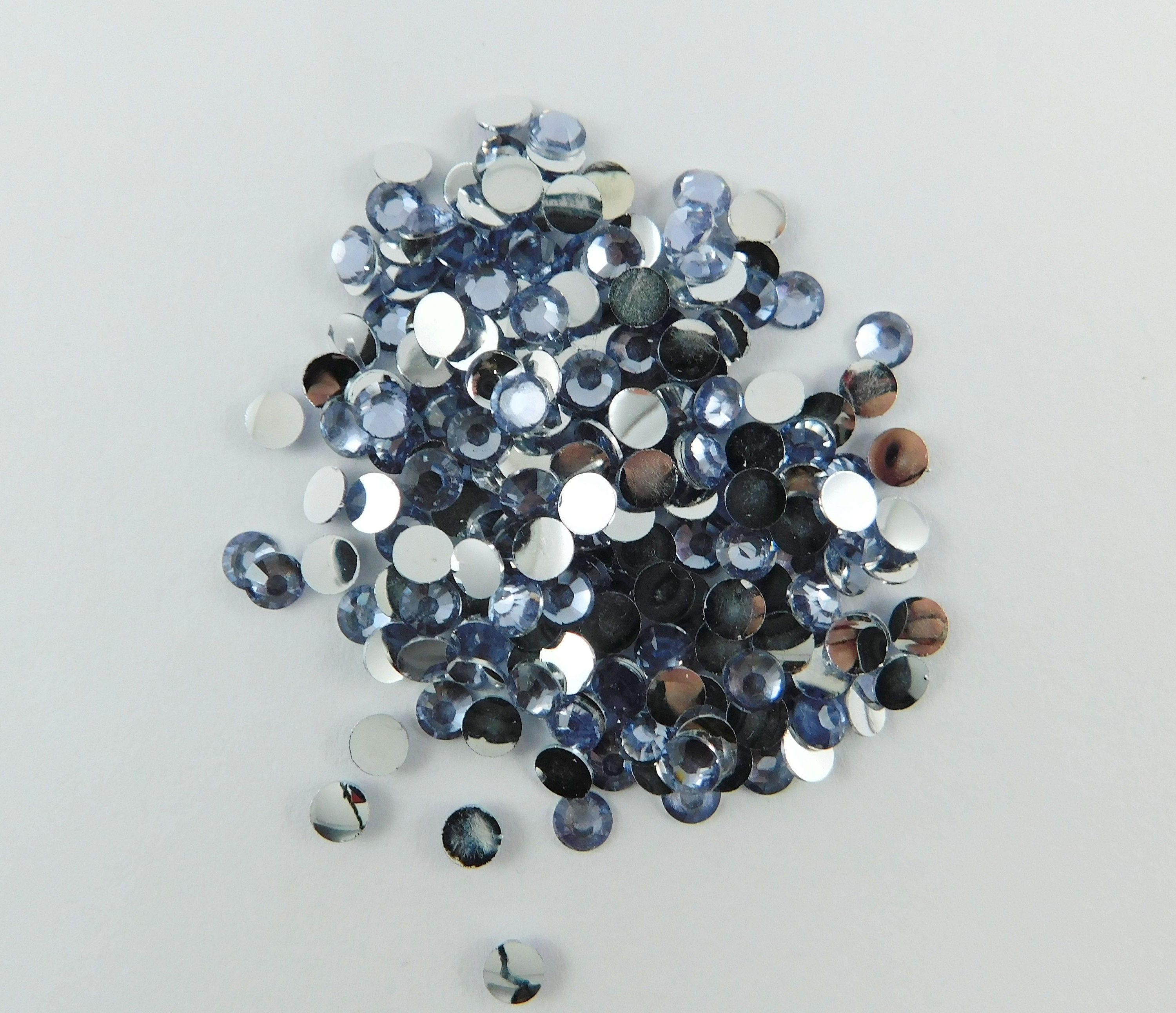 120 Pale Blue Acrylic Flatback Round Rhinestones Assortment - Etsy