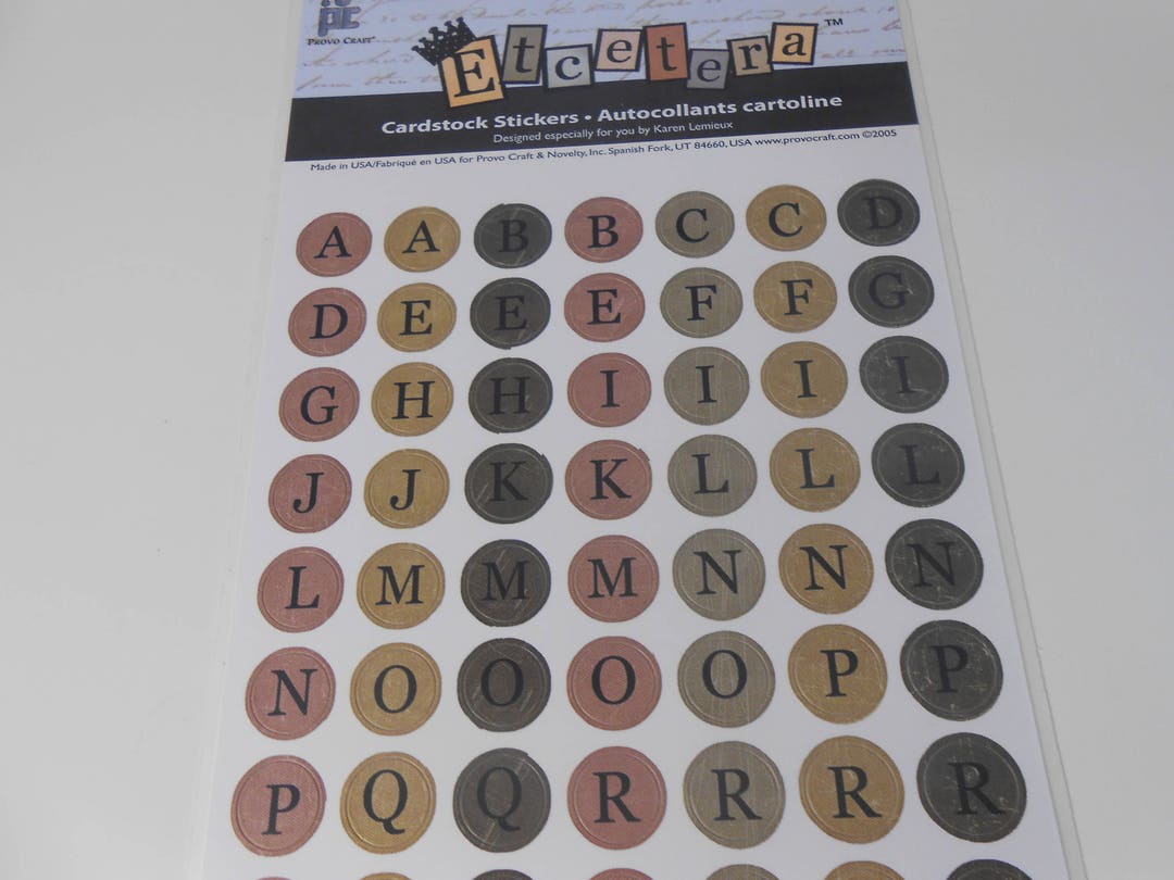 Alphabet Cardstock Sheet Sticker Embellishment Scrapbooking Sticker ...