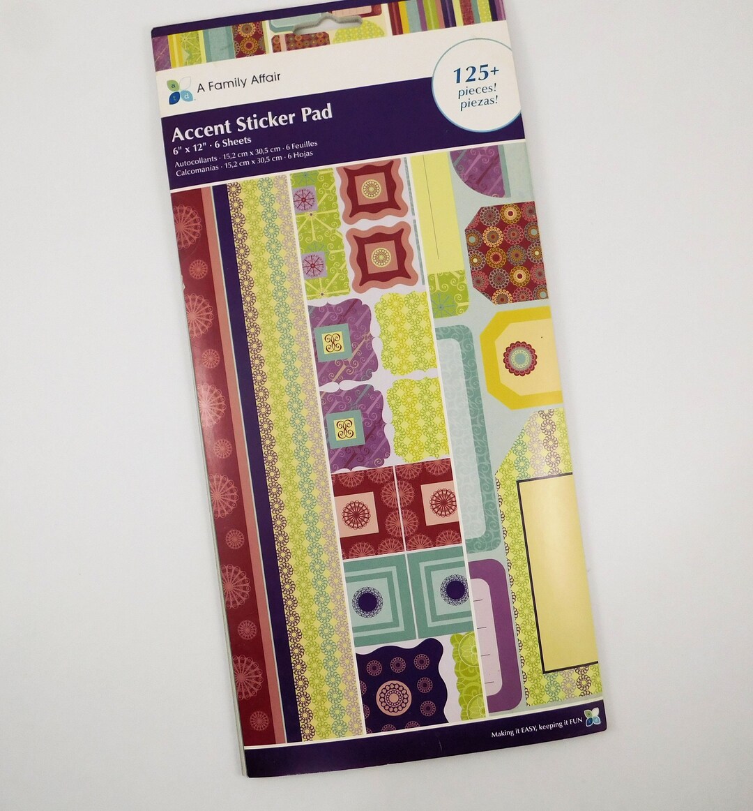 A Family Affair Accent Sticker Pad Assorted Craft Scrapbooking ...