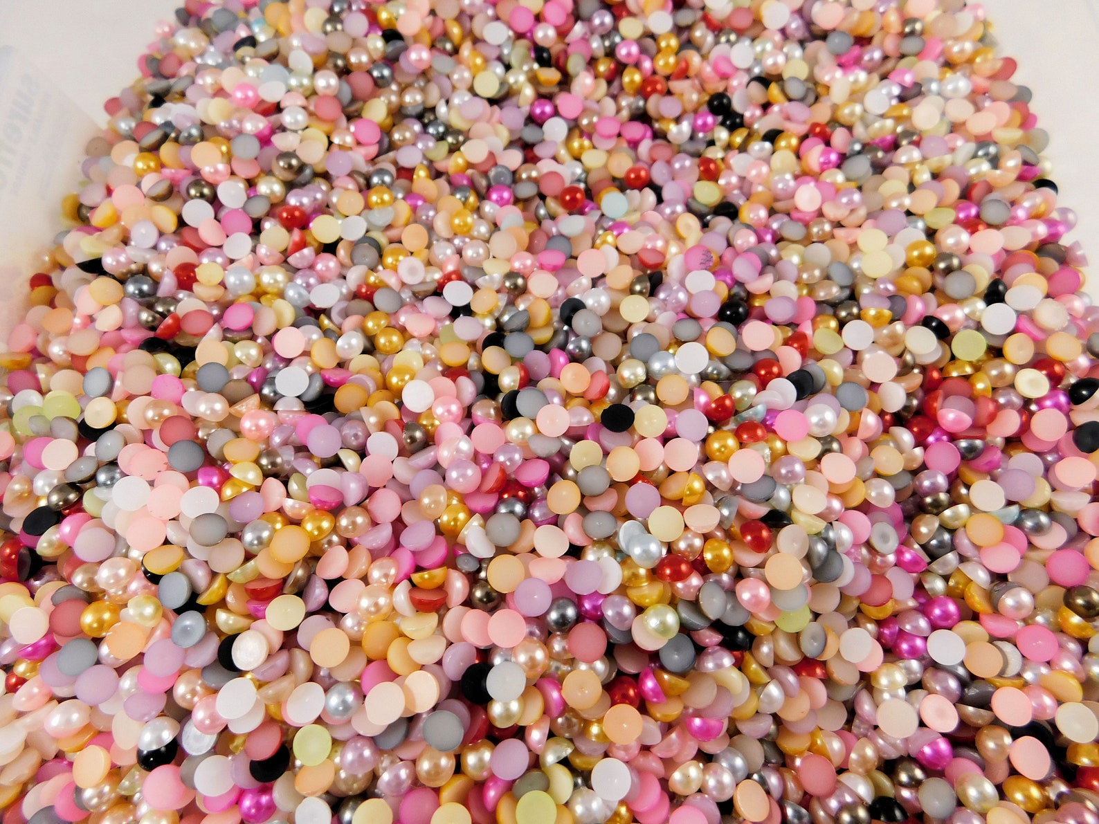 Multi Colored Acrylic Flat Back Pearls 100 per Pack 6 Mm Half | Etsy