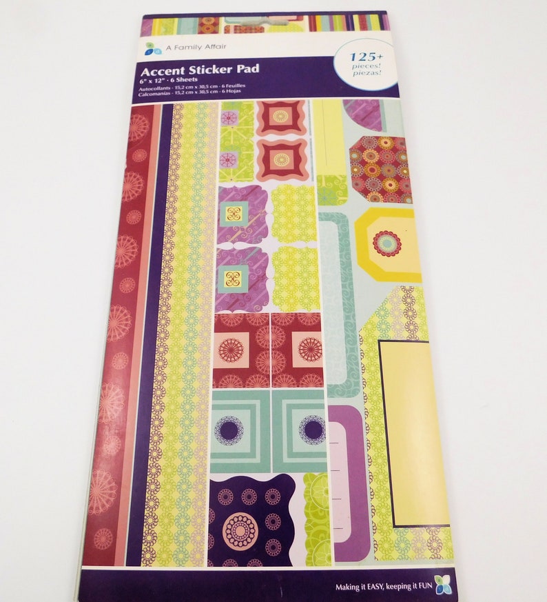 A Family Affair Accent Sticker Pad Assorted Craft Scrapbooking | Etsy