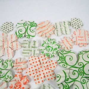 Prima Paper Flowers White Orange Green All Patterns Assortment No. 621 ...