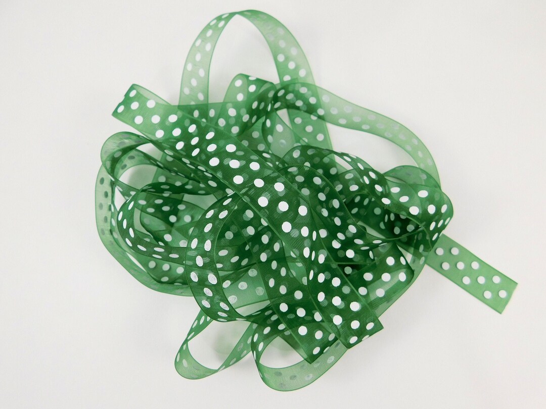 5 Yards Dark Green Organza Ribbon 5/8 Inch Wide Quality Trim Crafts ...