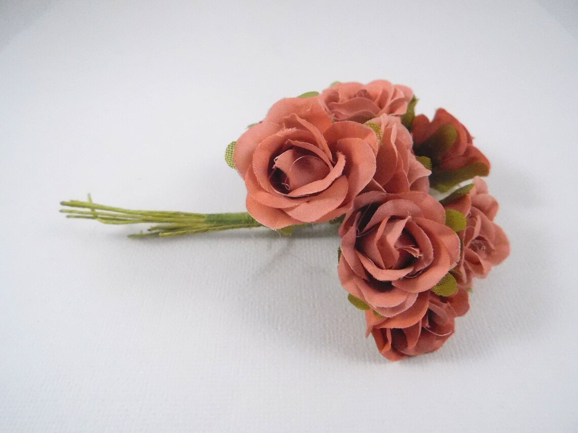 Muted Mauve Fabric Roses With Stems Floral Craft Supplies - Etsy