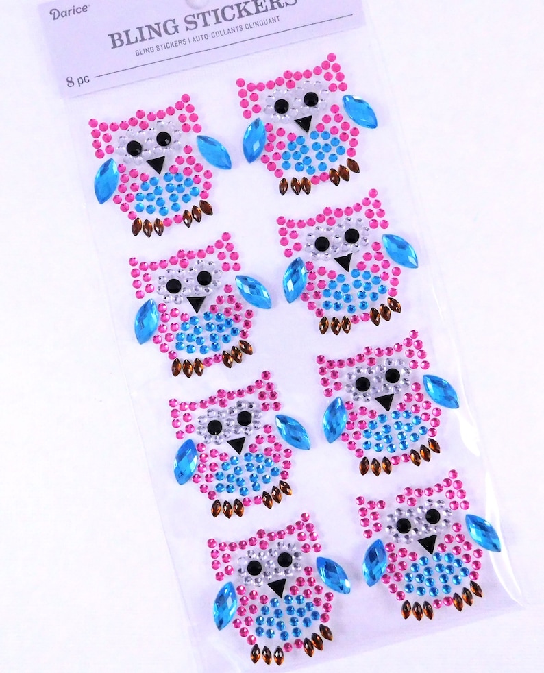 Darice Bling Stickers Like Say It in Crystals Owls Item - Etsy