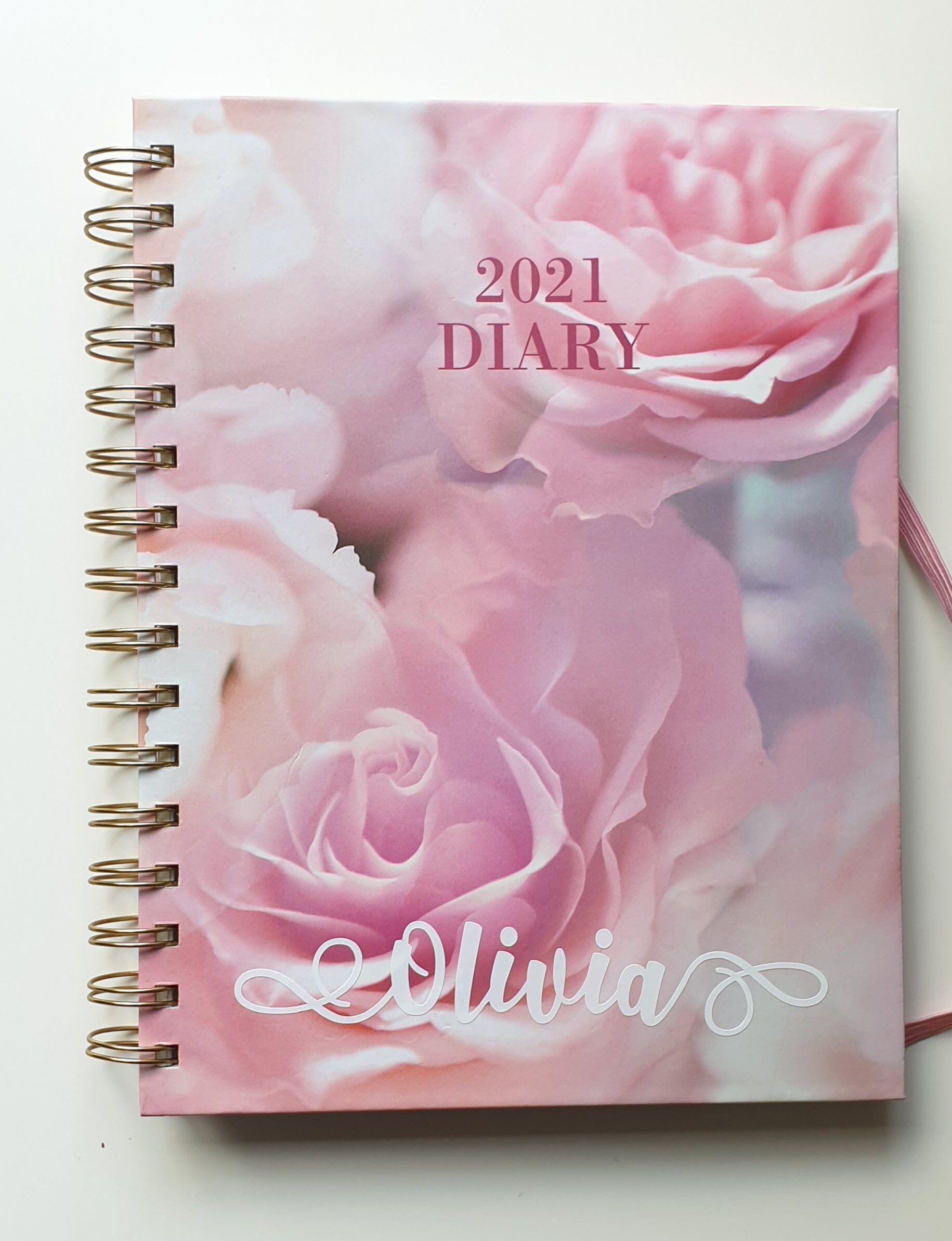 Personalised Flower Pink Rose 2021 Academic Diary Journal - Etsy