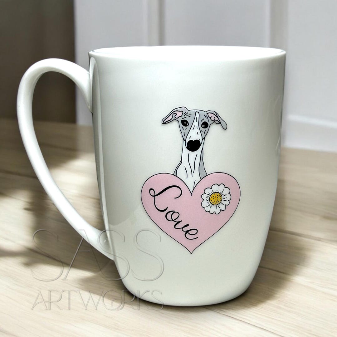 Pup of Love Bone China Mug, Greyhound, Whippet, Italian Greyhound ...