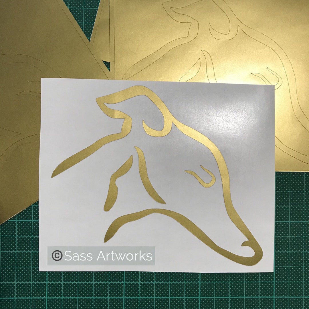 Regal Hound Window Decal - Gold | Greyhound | Whippet | Italian ...
