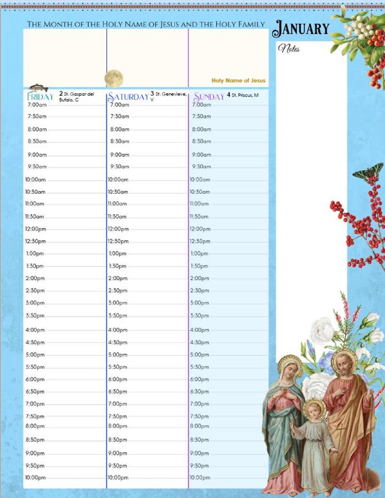 Traditional Catholic Daily Planner 2026AD Hourly Daily Planner - Etsy