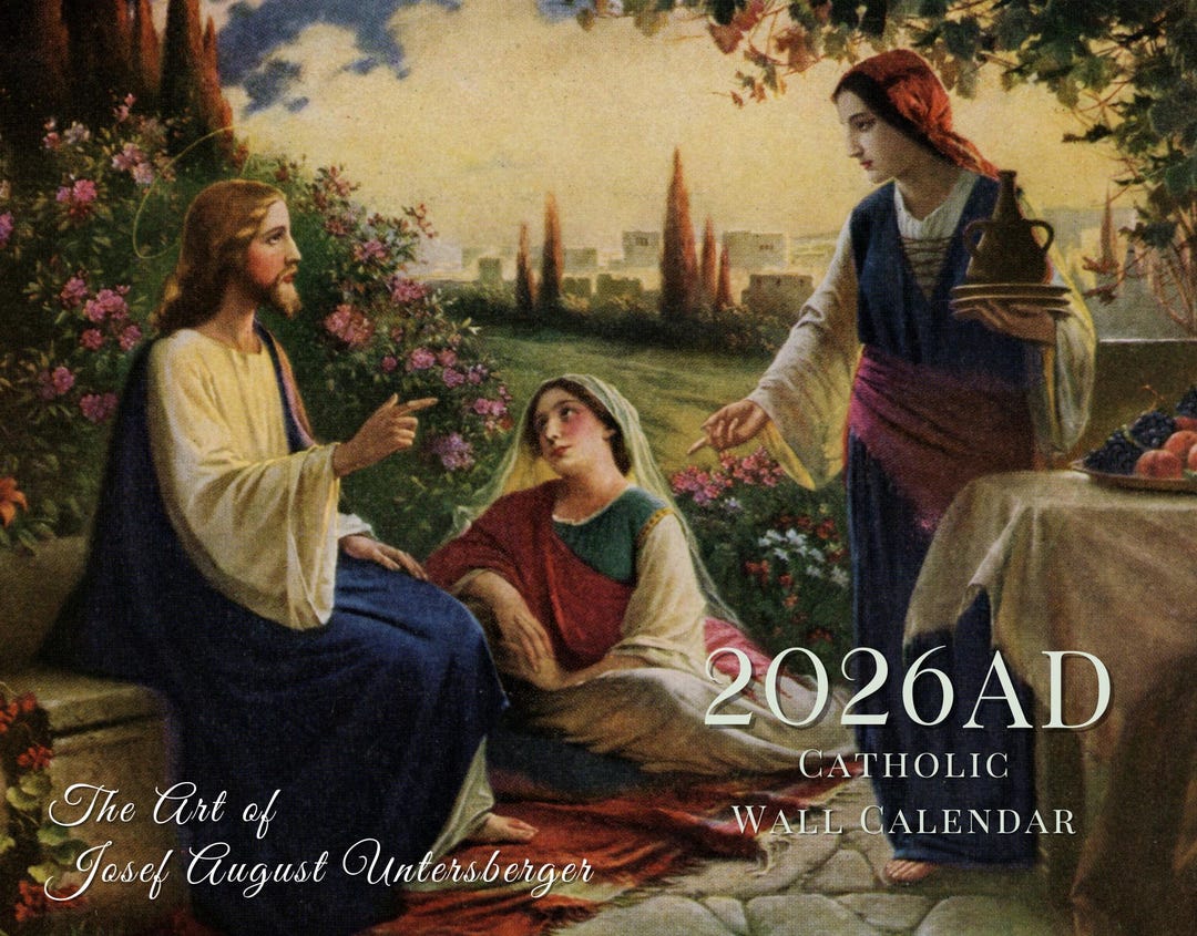 2026AD Traditional Catholic Wall Calendar the Art of Josef August ...