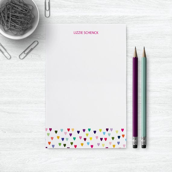 Items similar to Personalized Notepad | Heart Notepad | Heart ...