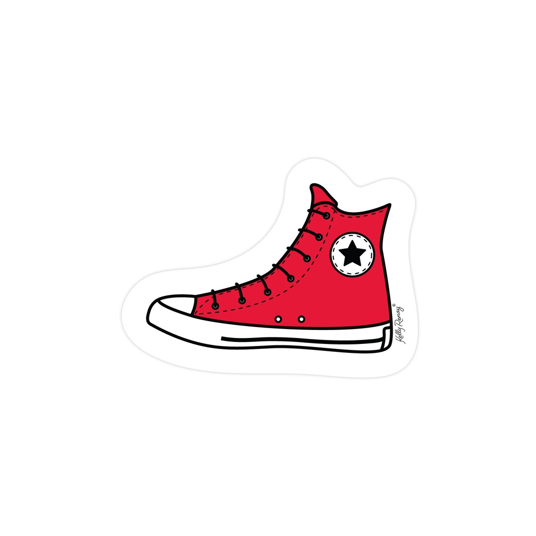 High Top Shoe Sticker, Shoe Vinyl Sticker for Laptop, Shoe Decal for ...