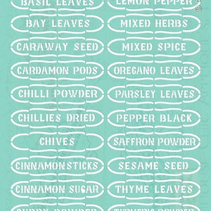 Herbs & Spices Stencil, DIY Stencil, Country Style Stencil, Kitchen ...