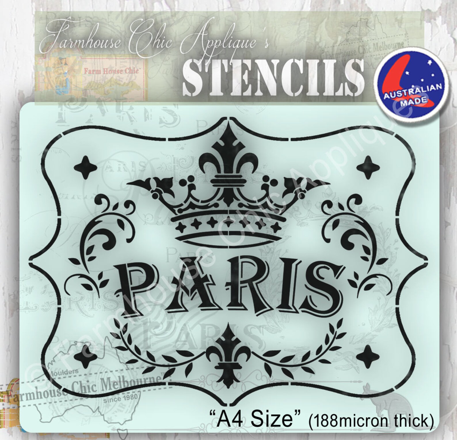 Paris Stencil Reusable Stencil French Vintage Stencil Artist - Etsy
