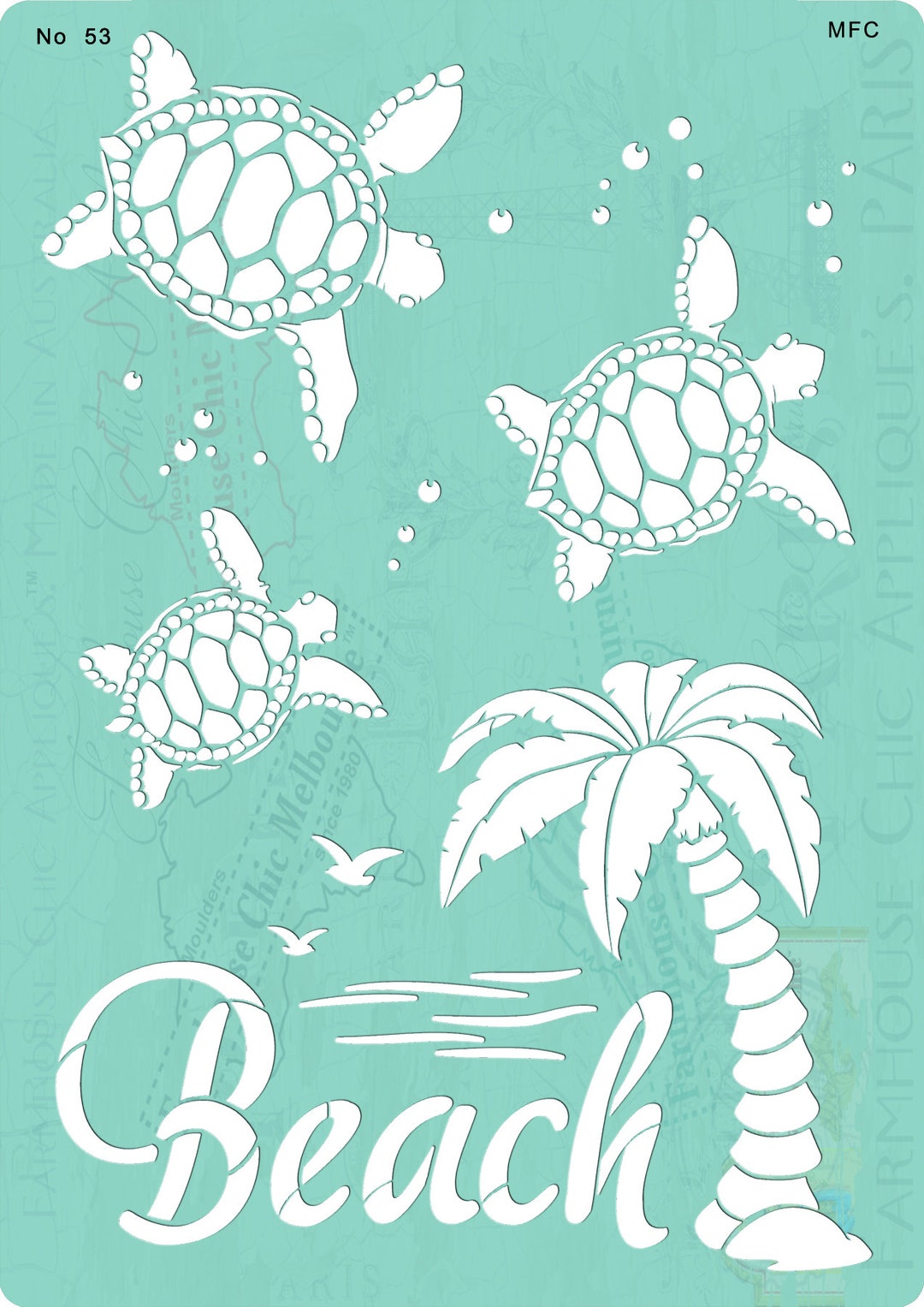 Mylar Furniture Stencil, Beach Stencil, Seaside Stencil, Beach House ...