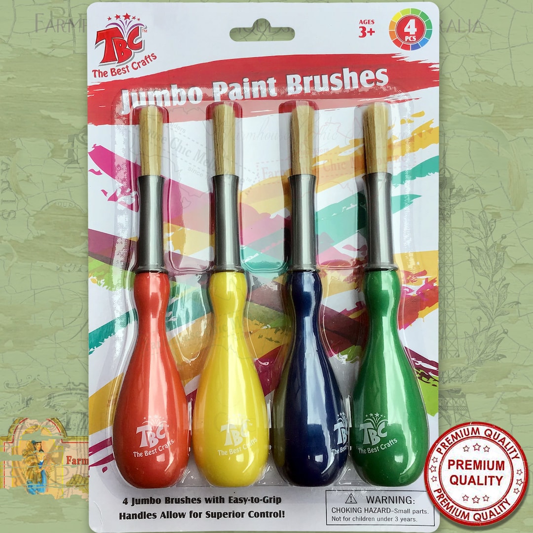 Set of 4 Jumbo Brushes Filled With Paint With Easy-to-grip - Etsy