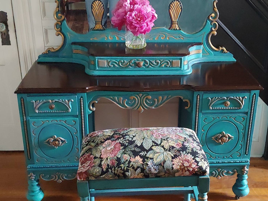 Sold Example of My Work. Antique Vanity, Dressing Table With Mirror ...