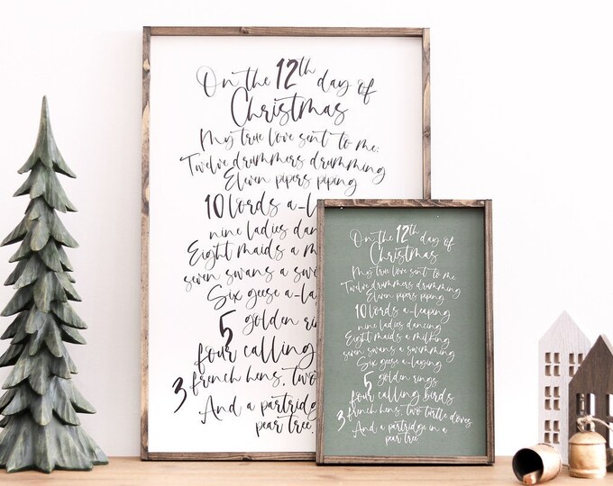 12 Days of Christmas Sign | Farmhouse Christmas Wall Decor | Holiday ...