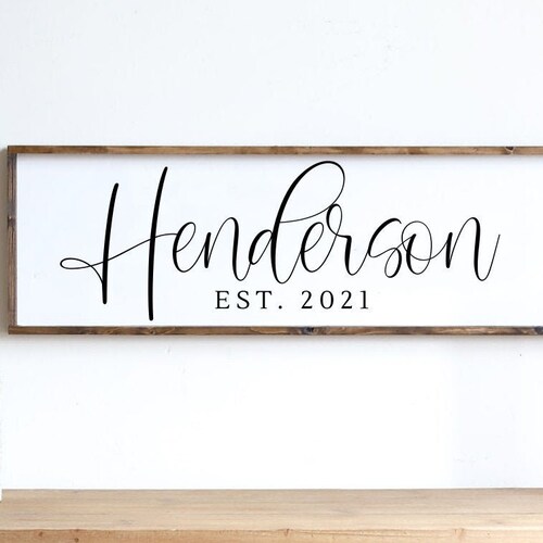 Last Name Sign Family Name Sign Wedding Gift Housewarming - Etsy
