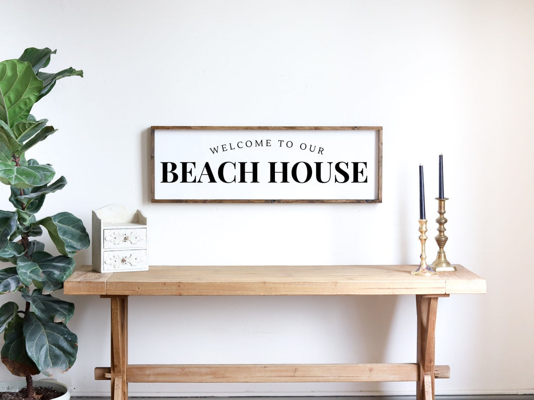 Beach House Sign | Welcome to Our Beach House Sign | Welcome Sign ...