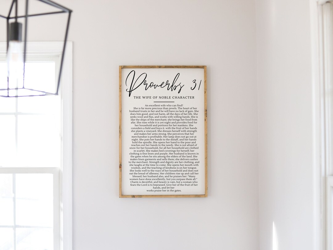 Proverbs 31 Sign | Christian Wall Decor | A Wife of Noble Character ...
