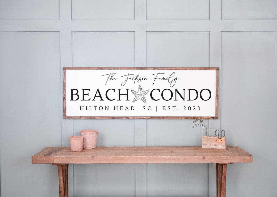 Beach Condo Sign | Beach Condo Custom Family Sign | Custom Family ...