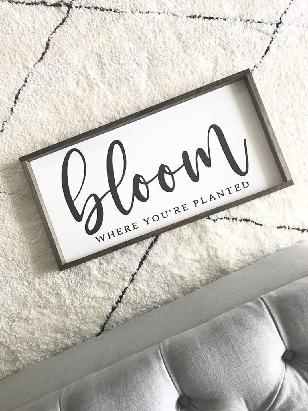 Bloom Where You're Planted Wood Sign Farmhouse Wall Decor Modern ...
