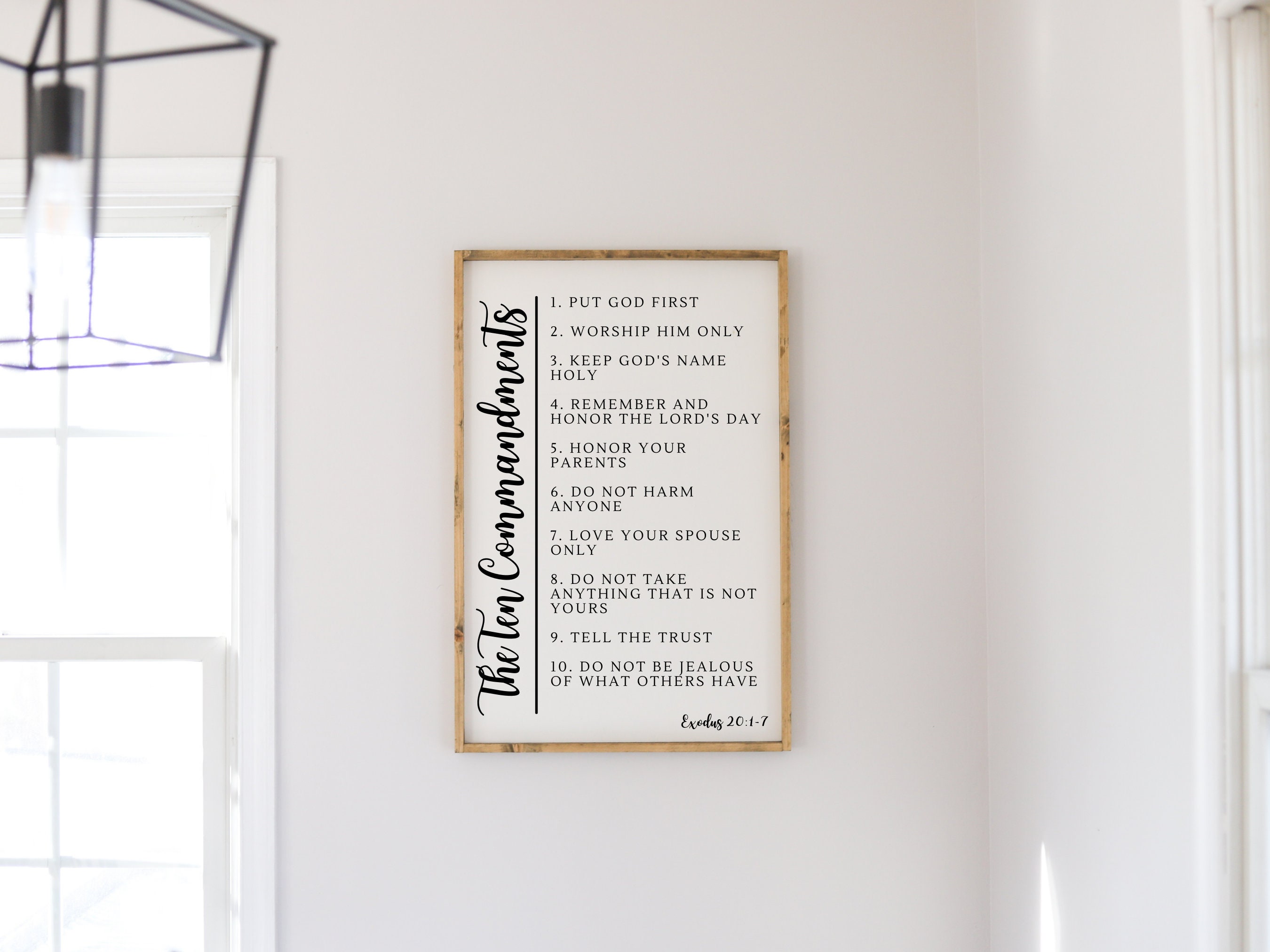 The Ten Commandments Sign Christian Wall Decor Farmhouse - Etsy