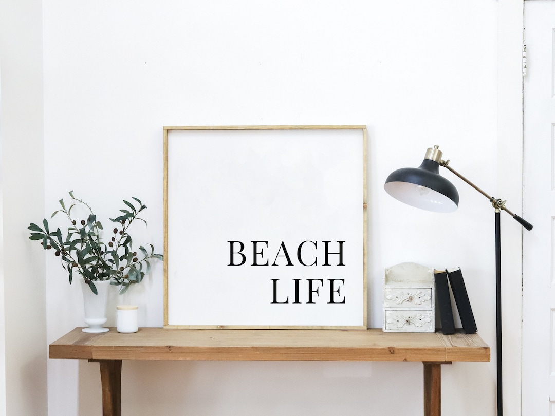 Beach Life Sign | Beach House Wall Decor | Modern Farmhouse Sign | Wood ...