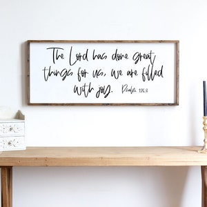 The Lord Has Done Great Things for Us Sign | Scripture Wall Decor ...