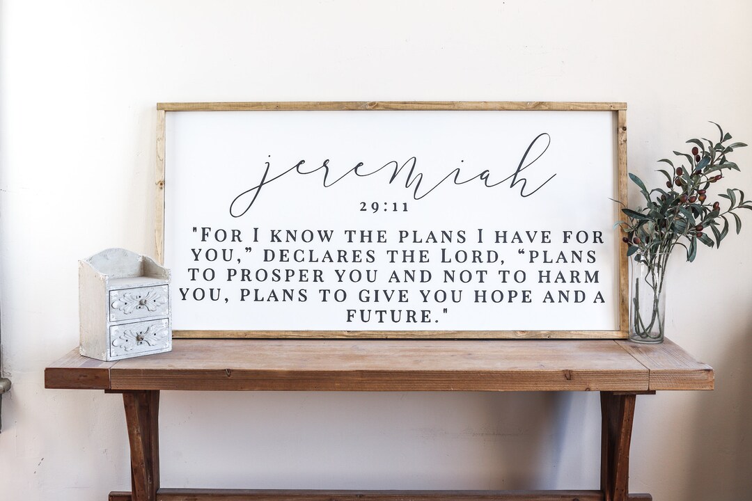 Jeremiah 29:11 Verse Sign | Jeremiah Wood Sign | Scripture Sign ...