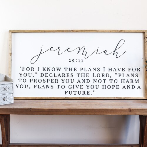 Jeremiah 29:11 Verse Sign Jeremiah Wood Sign Scripture - Etsy