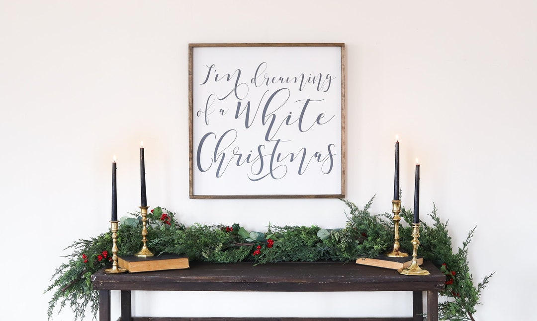 White Christmas Farmhouse Sign | Farmhouse Christmas Wall Decor ...