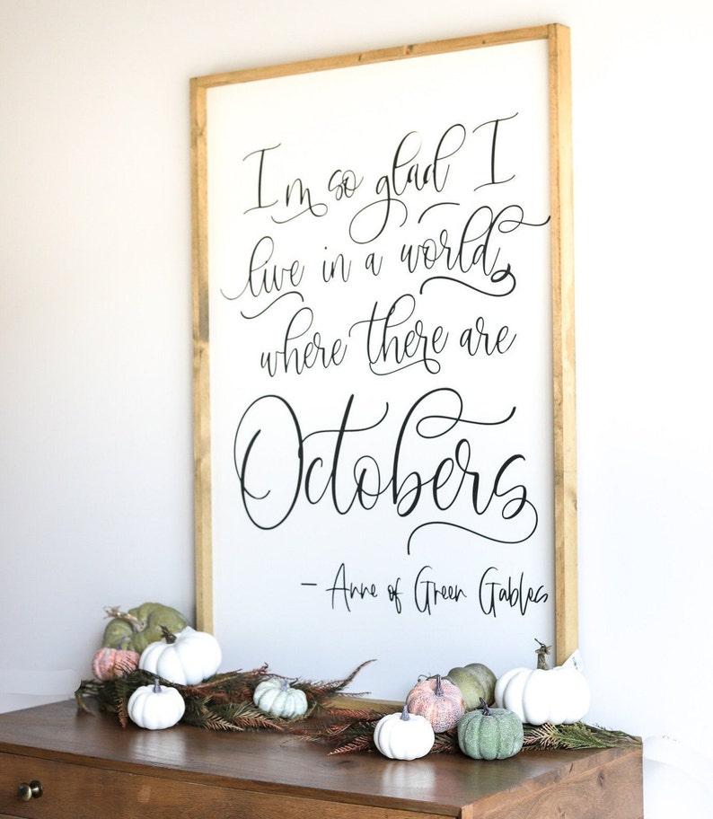 Anne of Green Gables Framed Sign Fall Farmhouse Wall Decor | Etsy