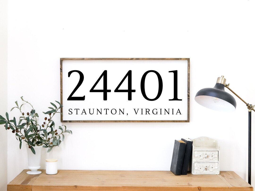 Zip Code Farmhouse Sign | Custom City Farmhouse Sign | Farmhouse Wall ...