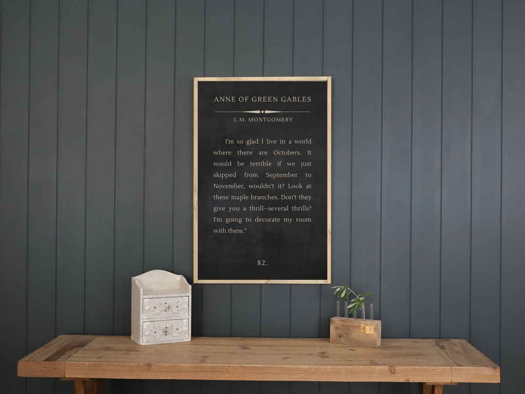 Anne of Green Gables Framed Sign Fall Farmhouse Wall Decor Fall Wall ...