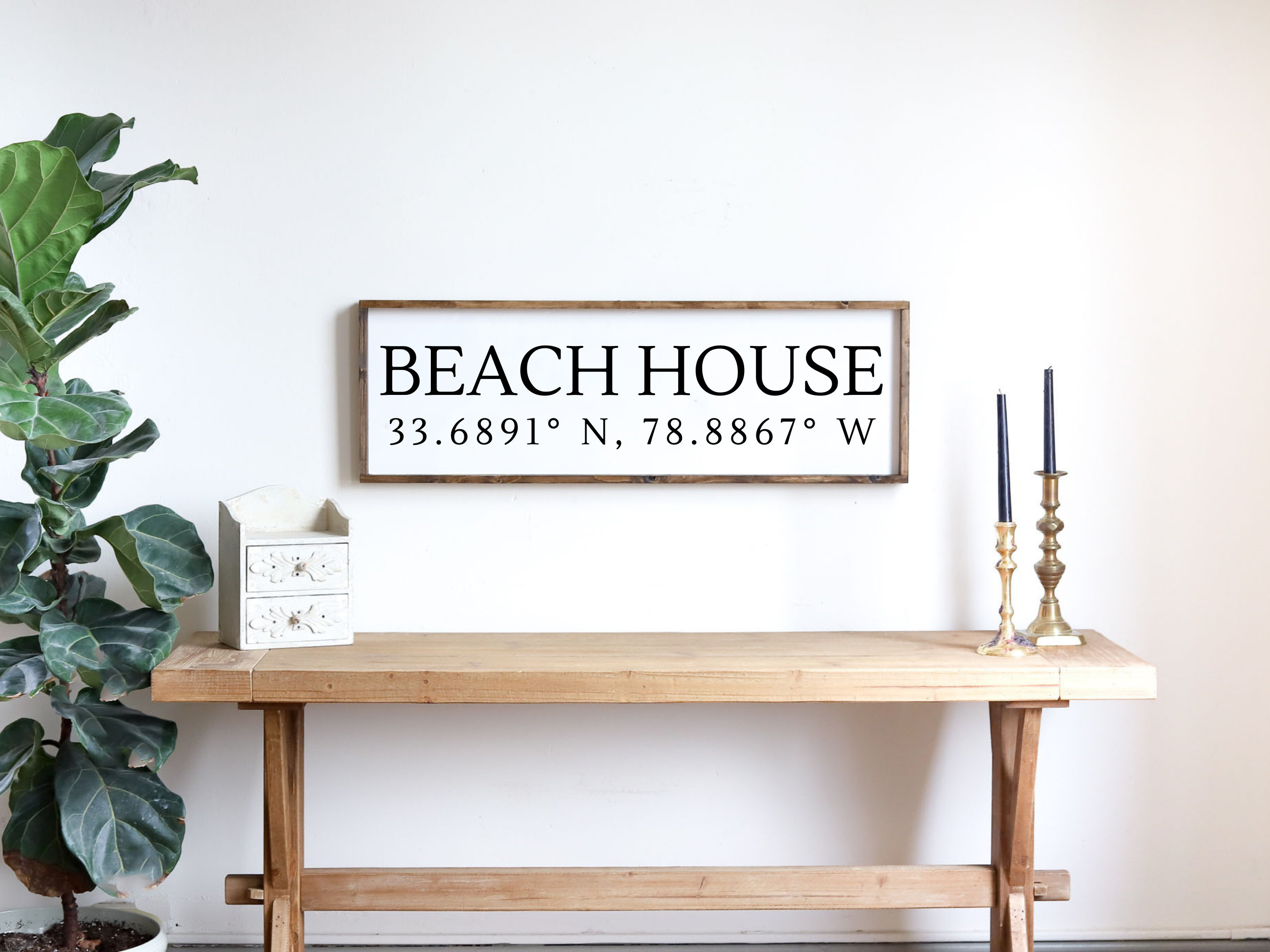 Beach House Sign Beach House Coordinates Sign Beach House - Etsy