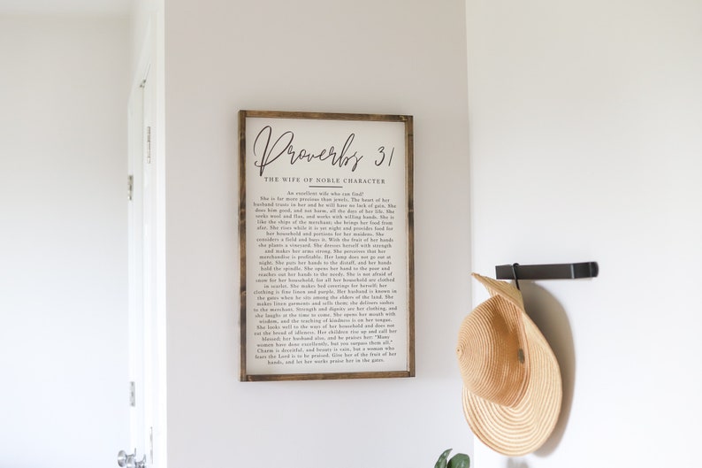 Proverbs 31 Sign Christian Wall Decor A Wife of Noble - Etsy
