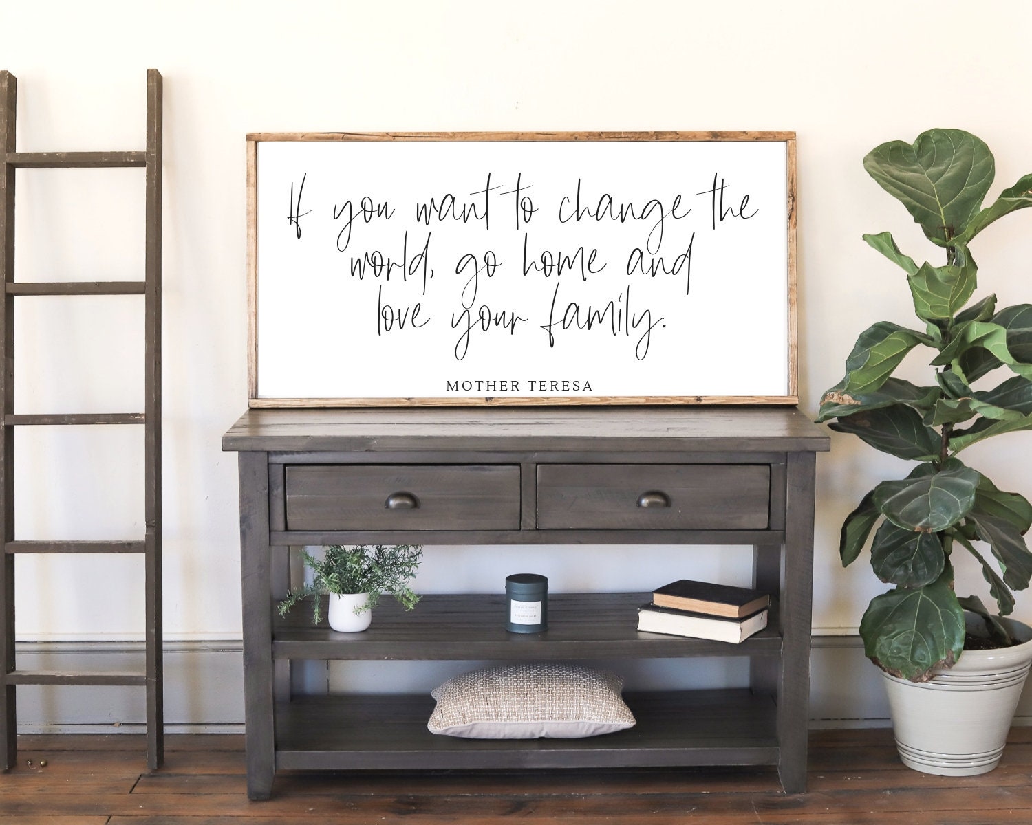 Mother Teresa Wood Sign Inspirational Wall Decor Framed | Etsy