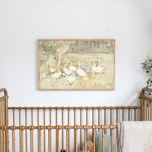 Ducks Sketch | Nursery Wall Art | Landscape Framed Wall Art| Cottage ...