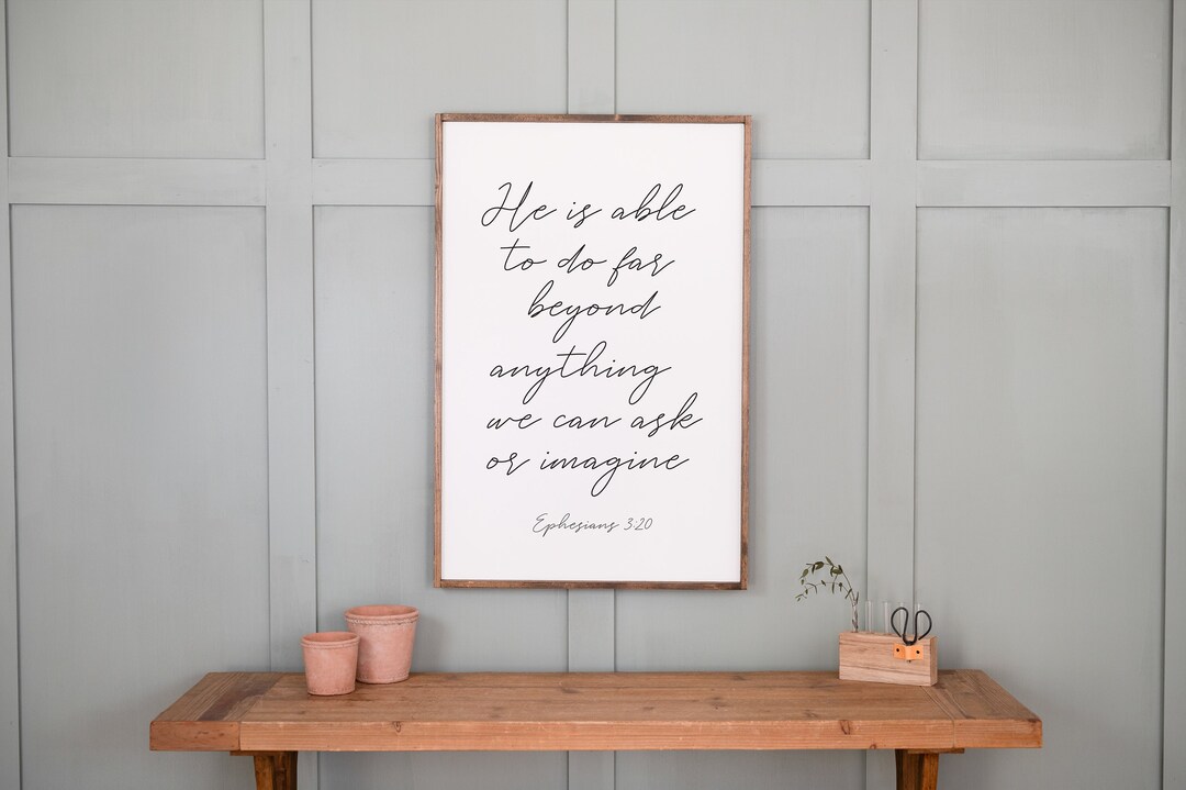Ephesians 3:20 Sign | He is Able Sign | Christian Wall Decor ...