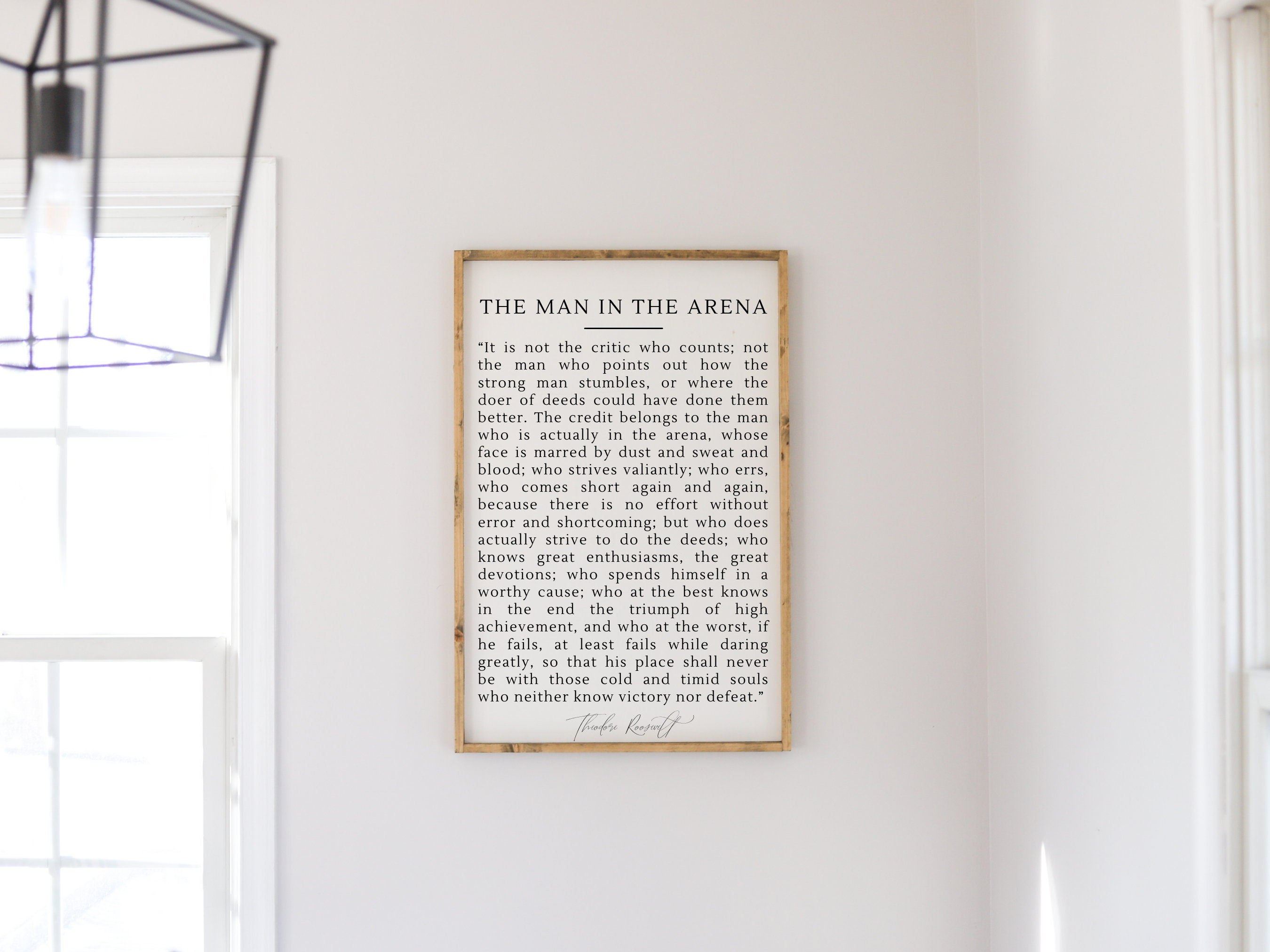 The Man in the Arena Sign | Quote Wall Decor | Theodore Roosevelt Quote ...