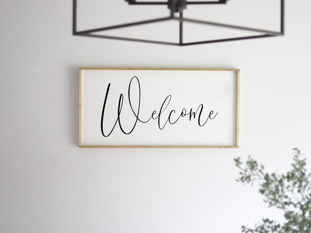 Welcome Sign | Welcome Wall Decor | Housewarming Gift | Farmhouse Sign ...