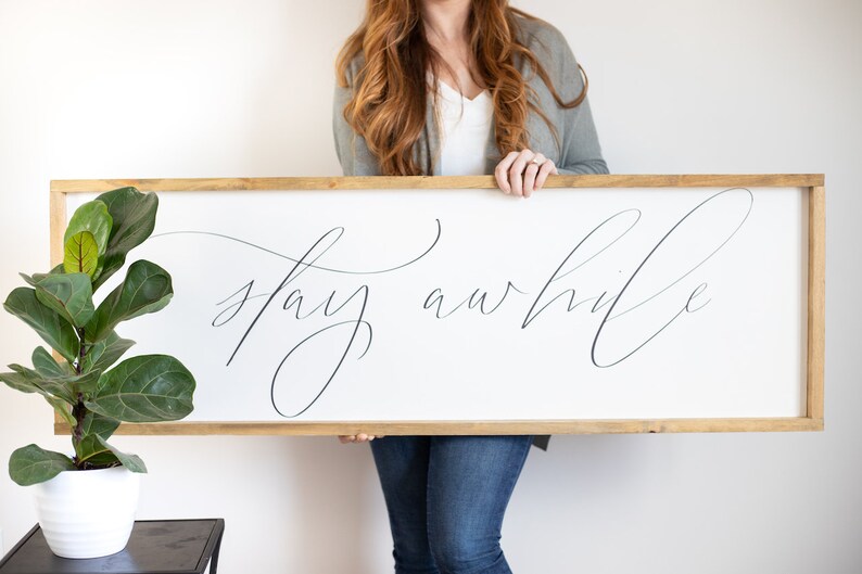 Stay Awhile Farmhouse Sign Modern Farmhouse Decor modern - Etsy