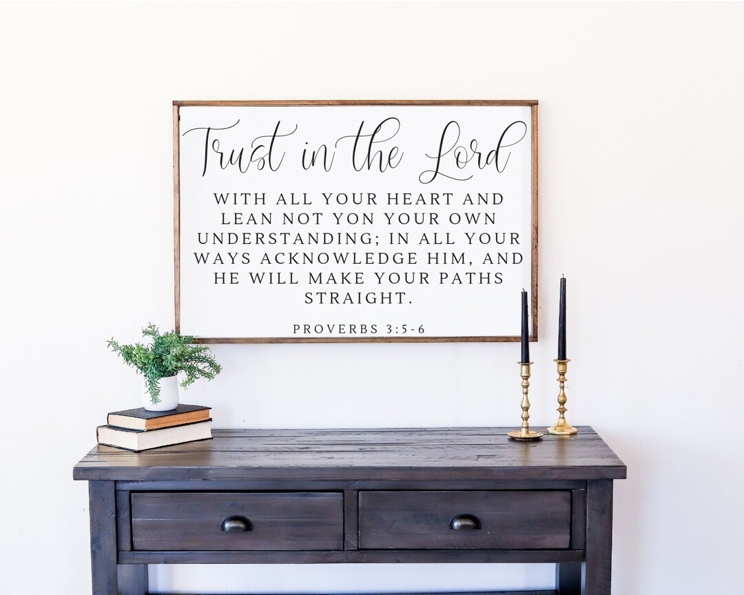 Trust in the Lord Sign | Christian Wood Sign | Modern Farmhouse Wall ...