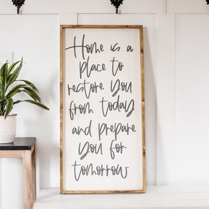 Home Quote Sign Home Farmhouse Sign Inspirational Decor Farmhouse Wall ...
