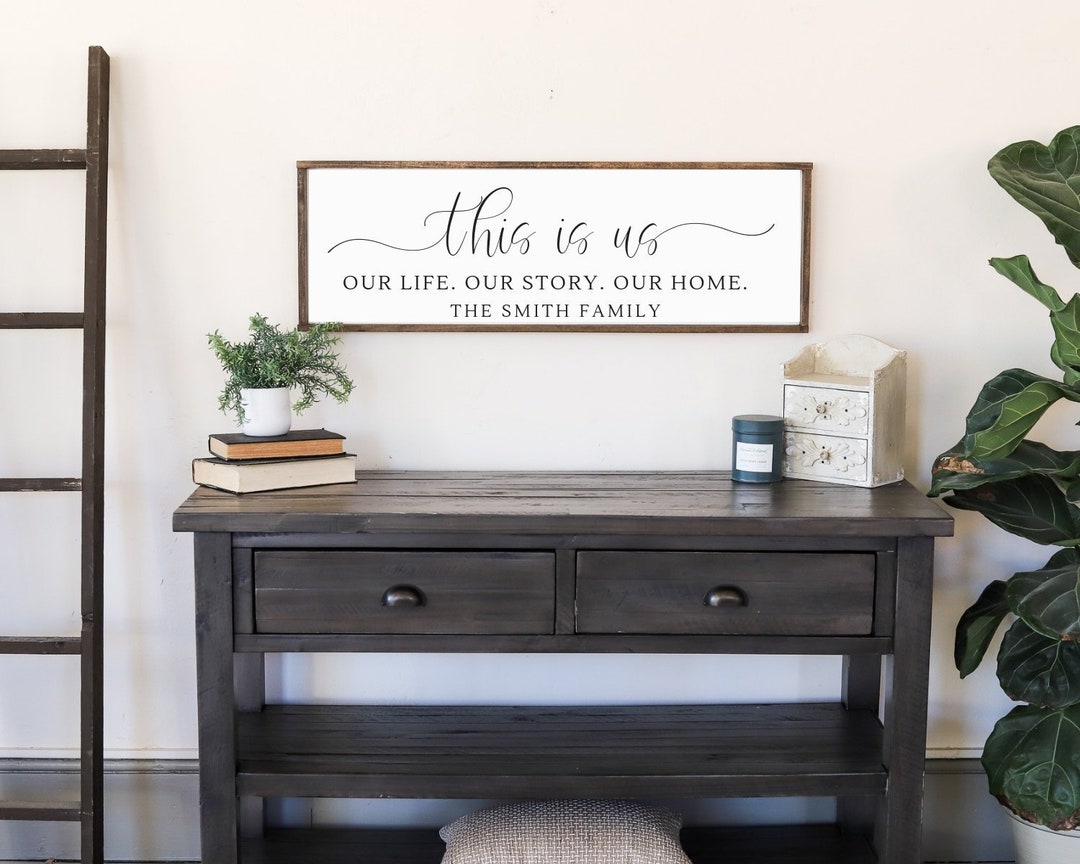 This is Us Sign | Framed Wood Sign | Farmhouse Living Room Decor ...