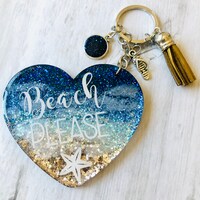 Sea Glass Themed Keychain - Etsy